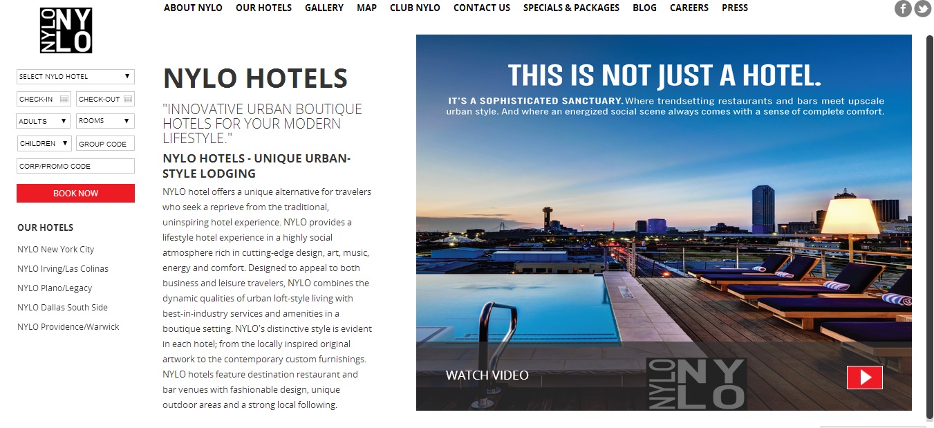 NYLO Hotels Website Design & SEO Case Study